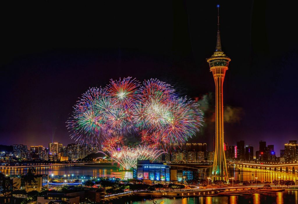 CNY Drones and Fireworks Displays - Macau Tower